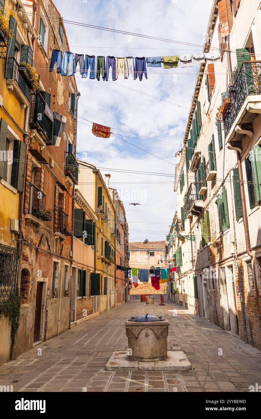 Italy, Venice. Arsenale neighborhood, Castello district. Laundry ...