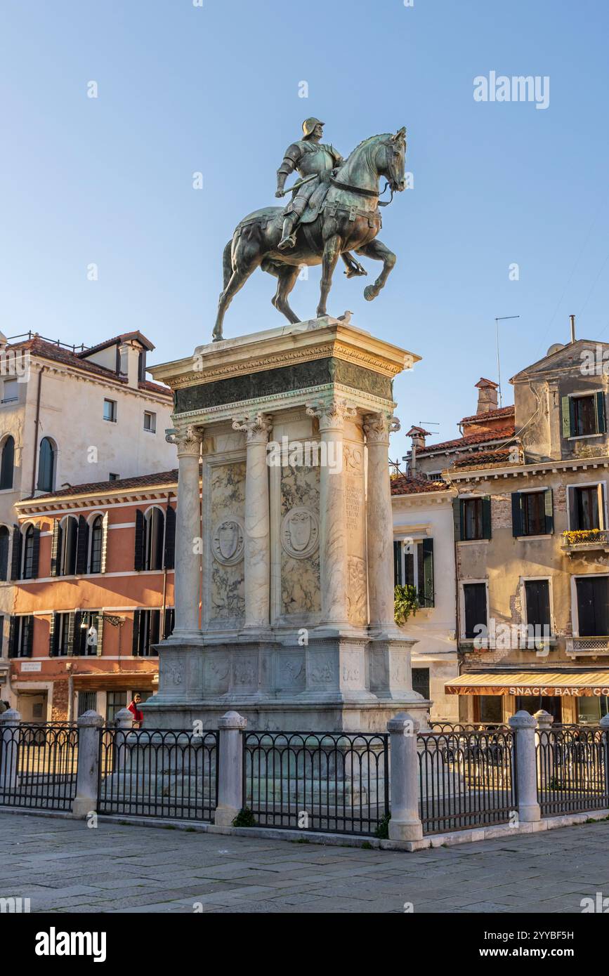 Italy, Venice. Equestrian statue of Bartolomeo Colleoni, Renaissance ...