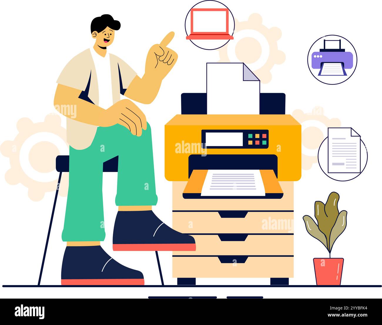 Copier repair service Stock Vector Images - Alamy