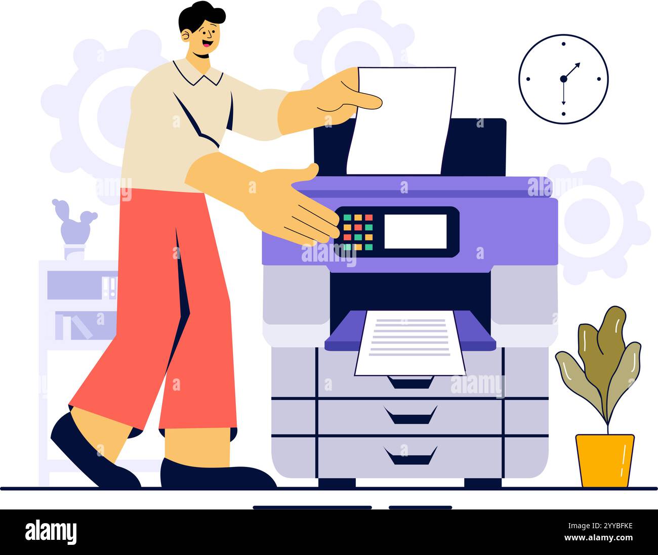 Large printing press Stock Vector Images - Alamy