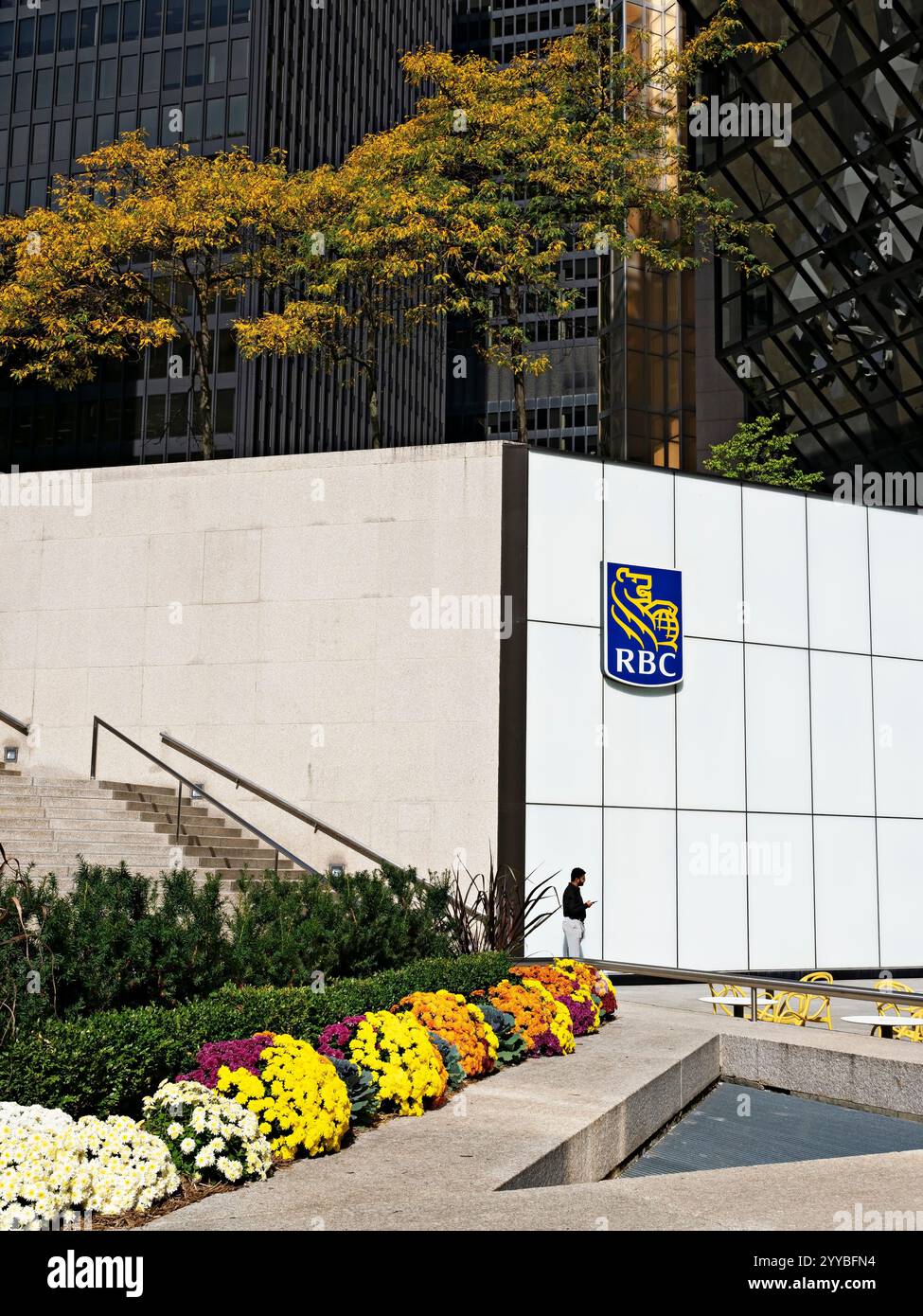 Toronto Canada / The Royal Bank of Canada (RBC) and colourful Plaza ...