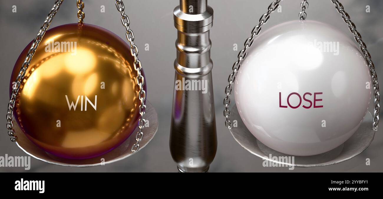 Win or Lose - weighing two choices, available options. Choosing between ...