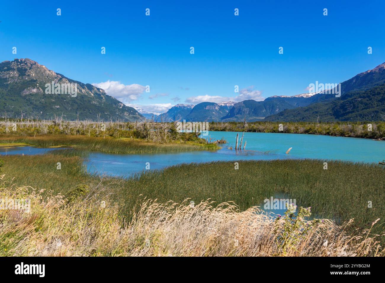 Landscape of river Murta valley with beautiful mountains view ...