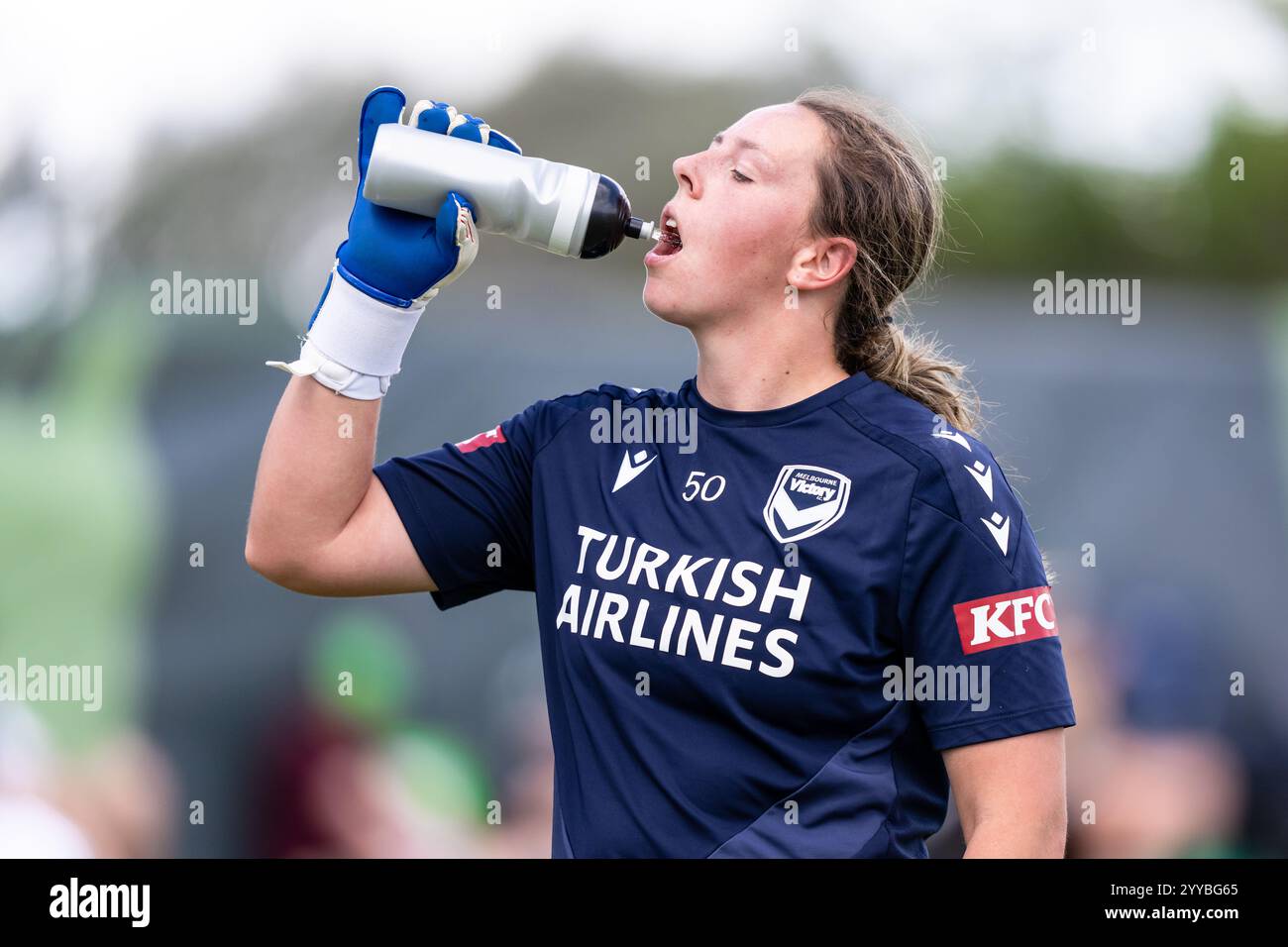 Canberra, Australia; 21st Dec 2024: Melbourne Victory FC goalkeeper ...