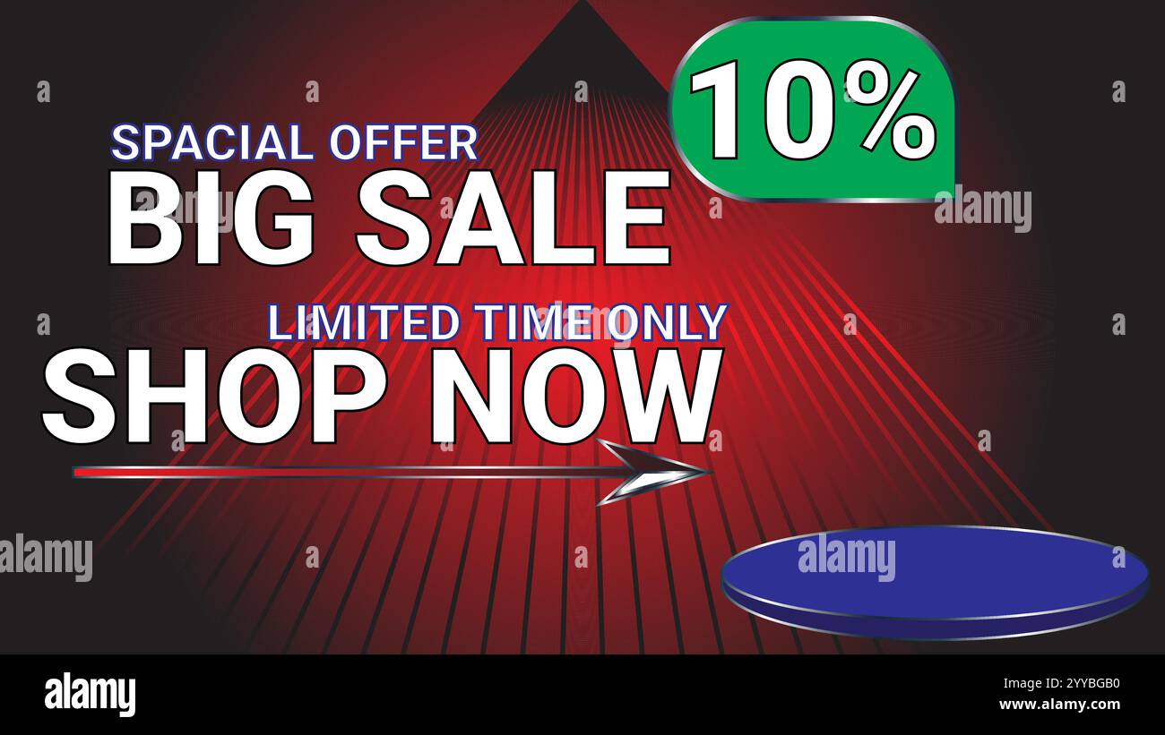 10 percent Special offer big sale limited time only shop now template ...