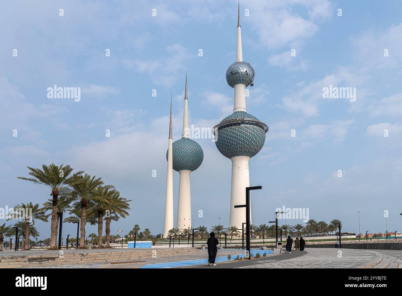 Kuwait Towers and Dasman Beach in Kuwait City. Construction also know ...