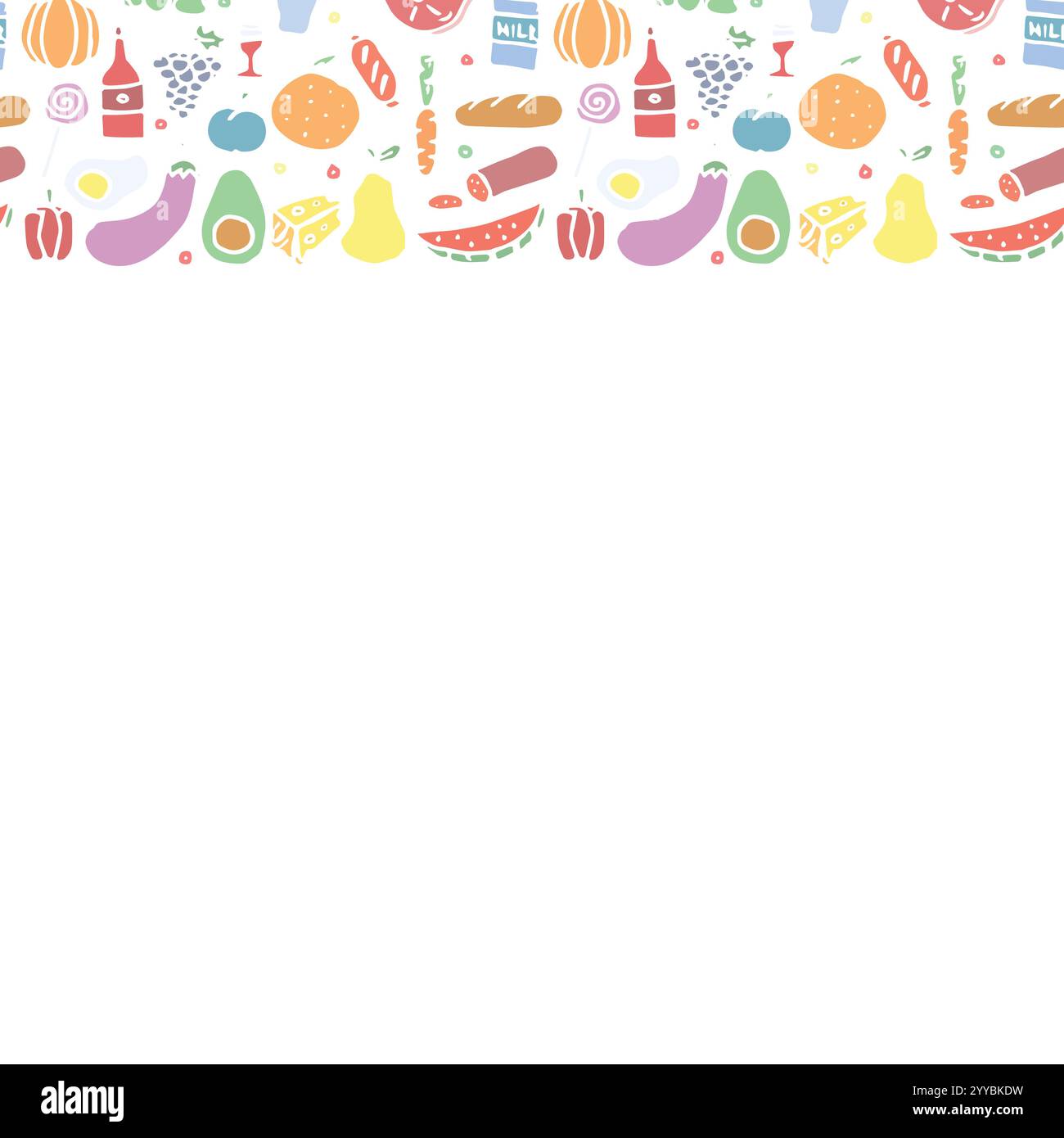 Doodle food background. Food frame illustration Stock Vector Image ...