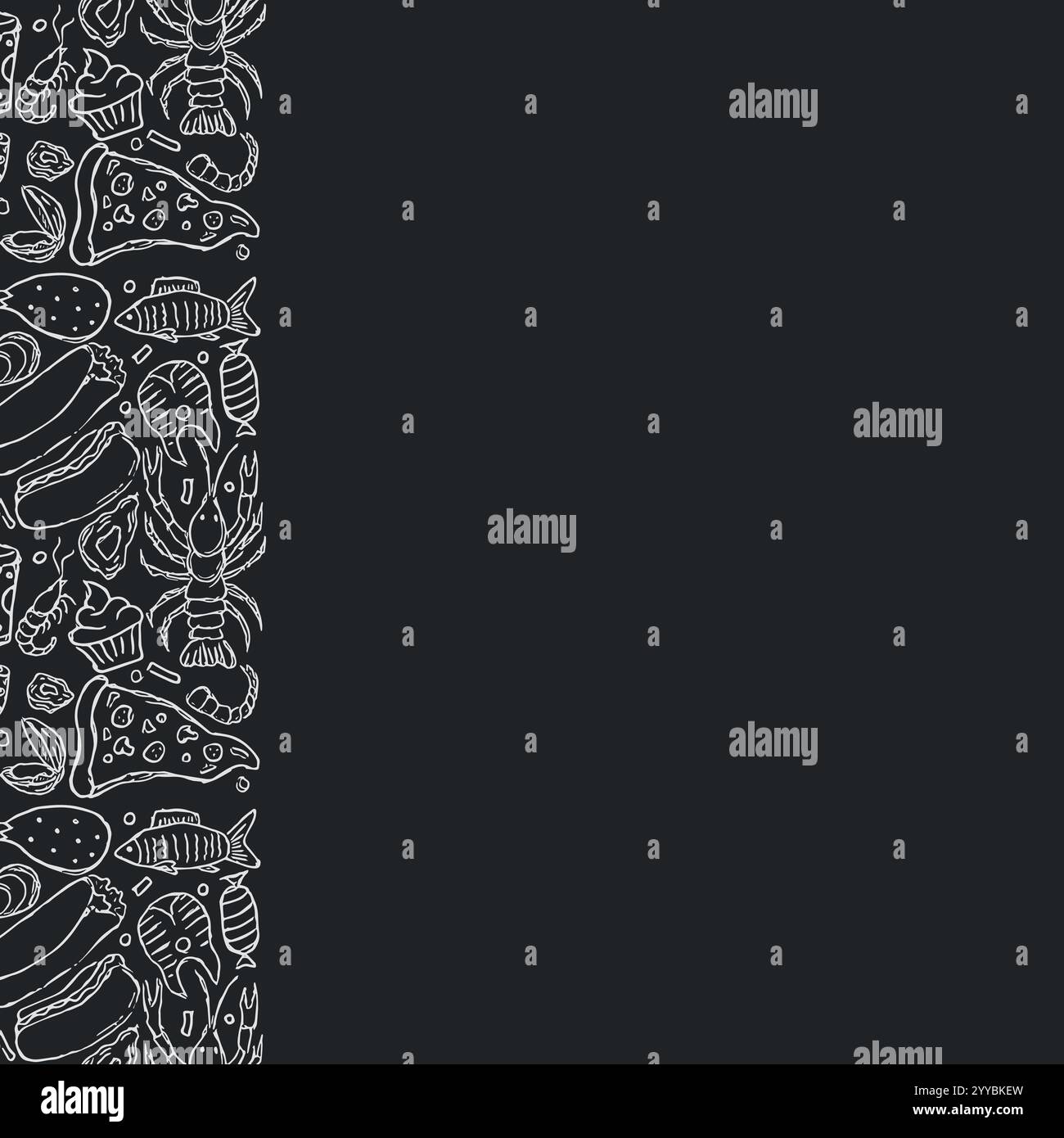 Doodle food background. Food frame illustration Stock Vector Image ...