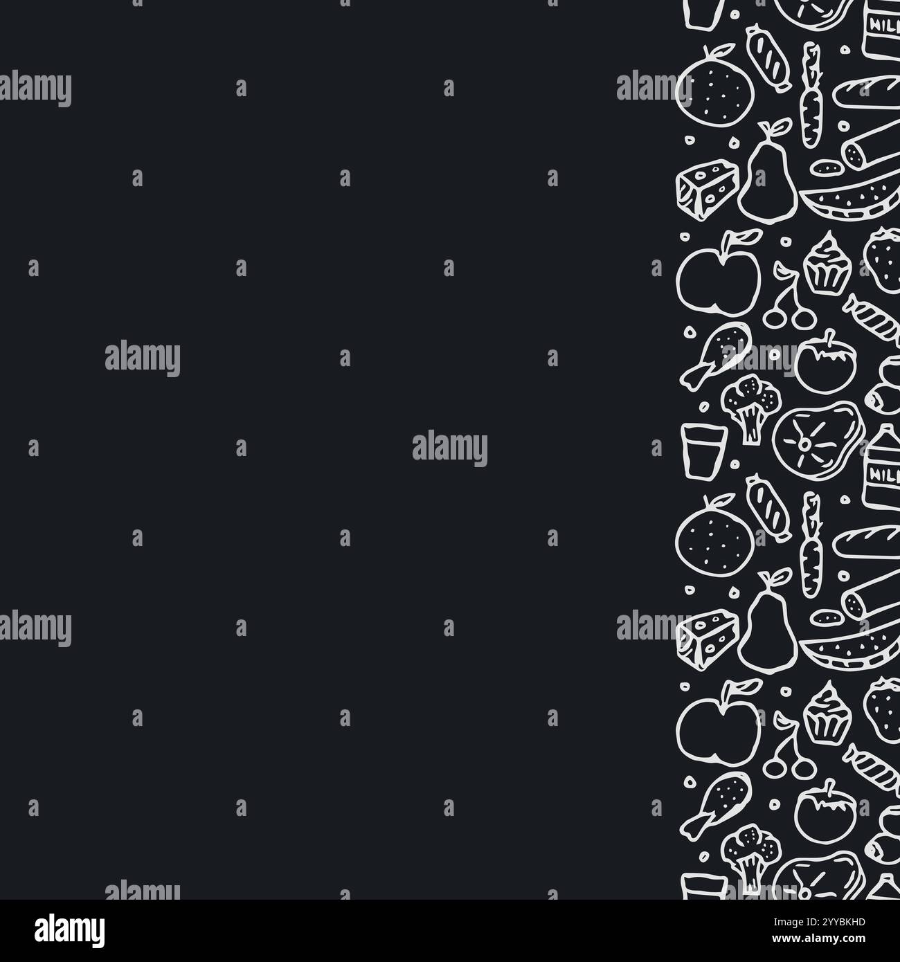 Doodle food background. Food frame illustration Stock Vector Image ...