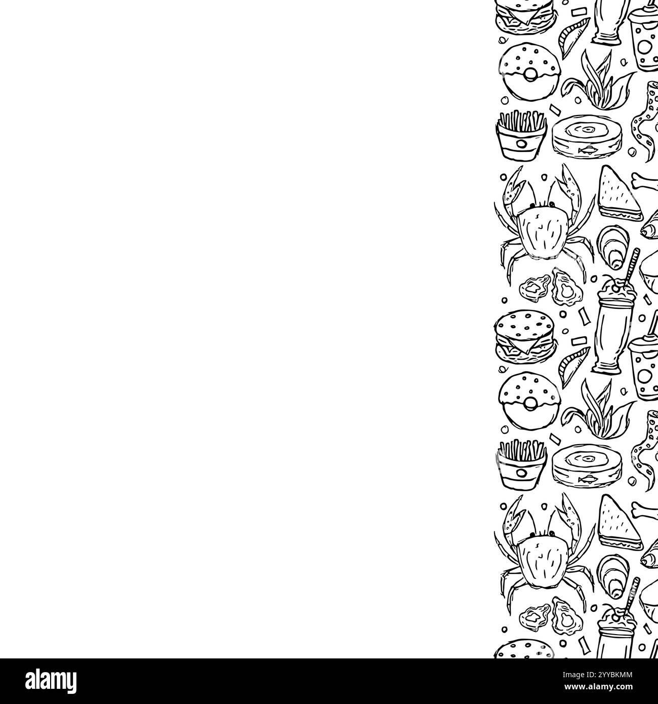 Doodle food background. Food frame illustration Stock Vector Image ...