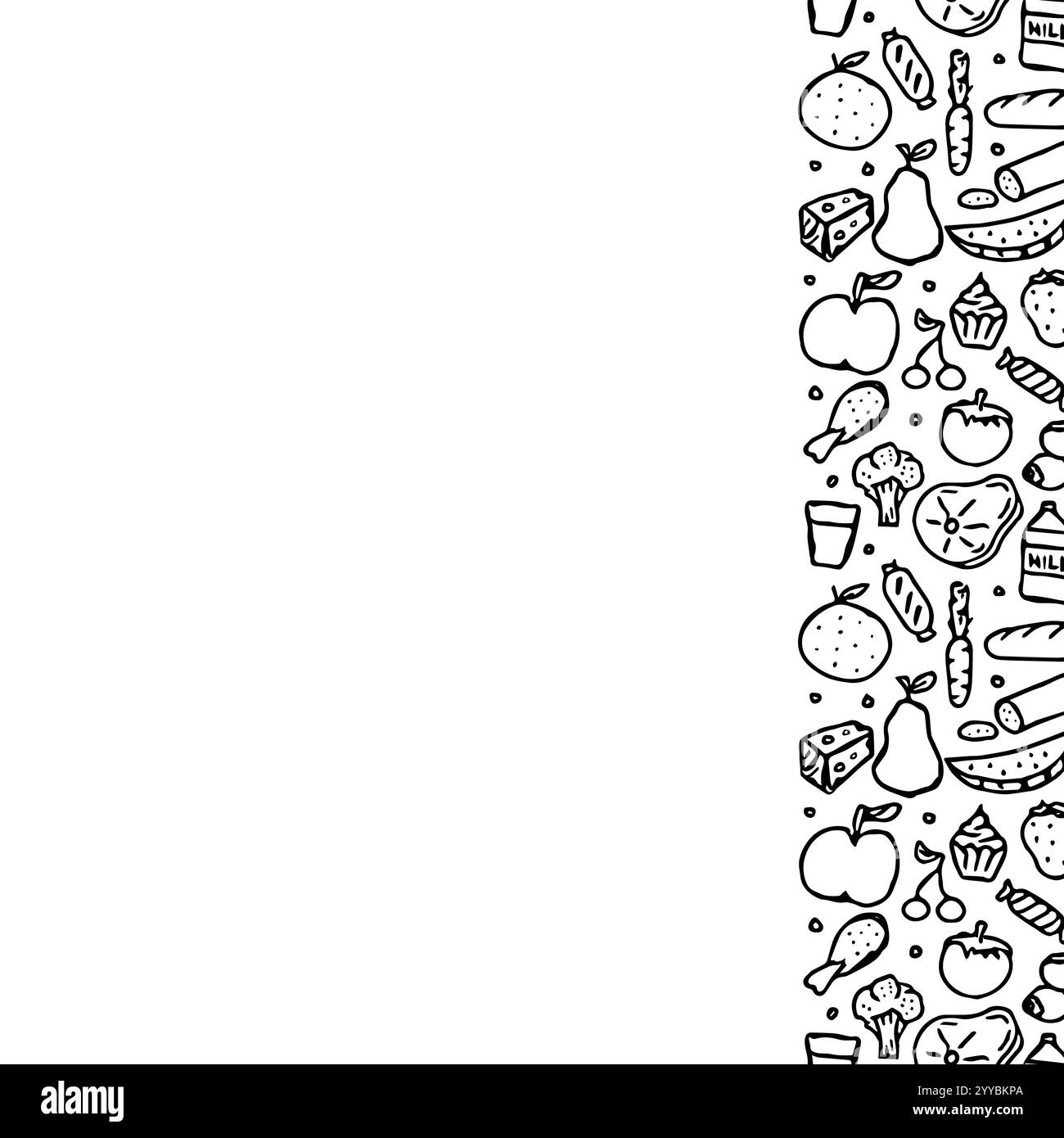 Doodle food background. Food frame illustration Stock Vector Image ...