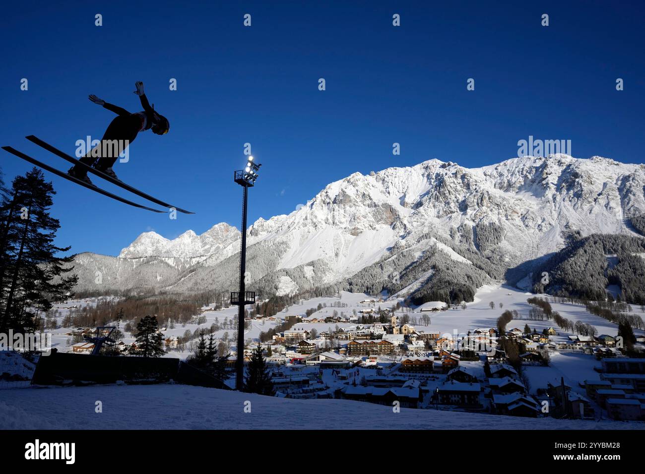 Cindy Haasch, of Germany, soars through the air during the women's ...