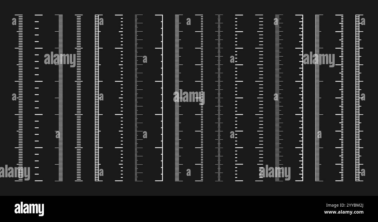 Vertical measurement scales with divisions. Realistic scale for ...