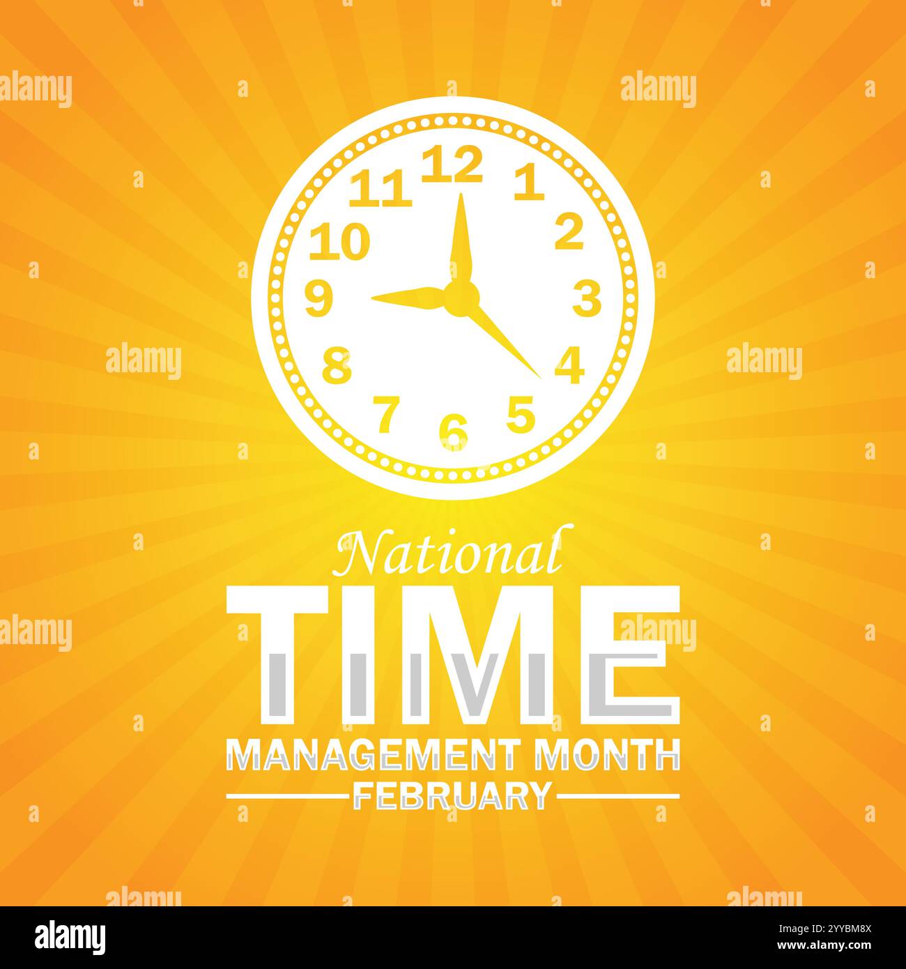 National Time Management Month. February. Holiday concept. Template for ...