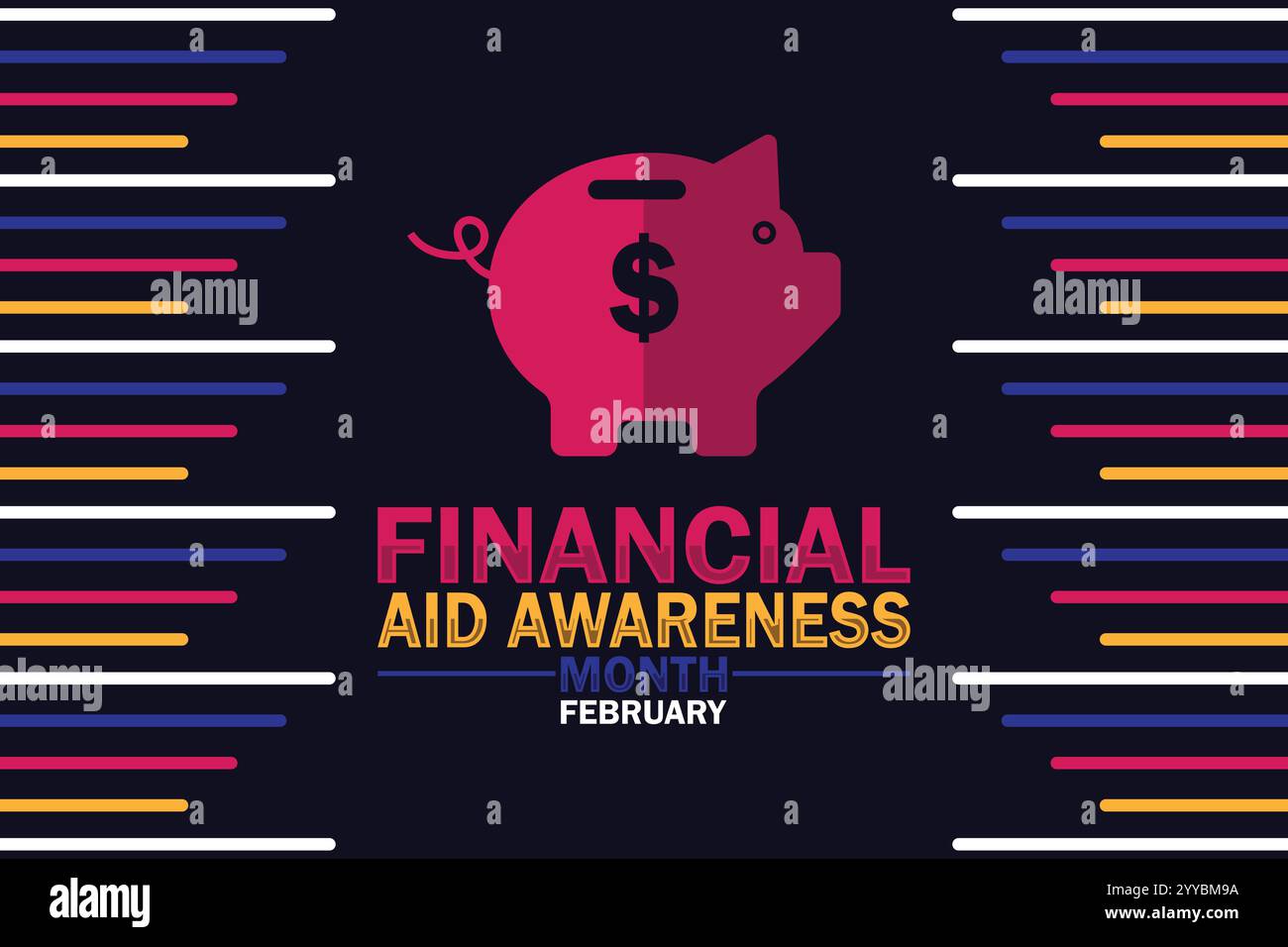 Financial Aid Awareness Month February wallpaper with shapes and ...