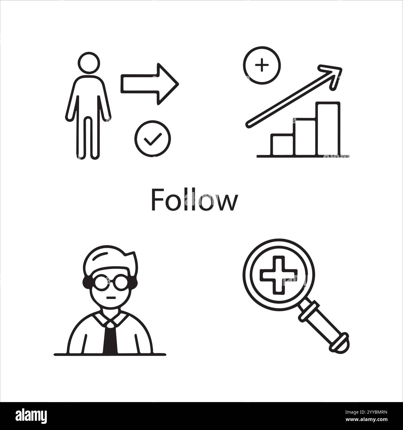 follow icons vector editable eps 10 icons set on a white background ...