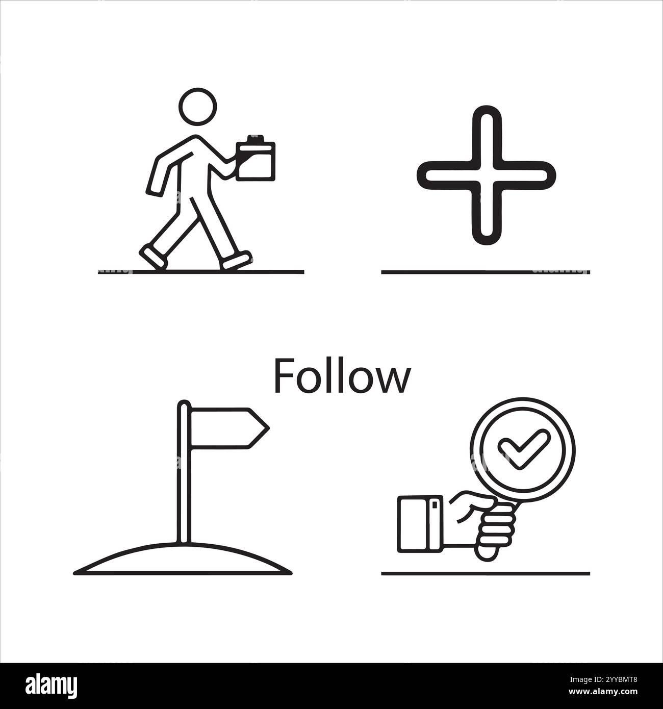 follow icons vector editable eps 10 icons set on a white background ...