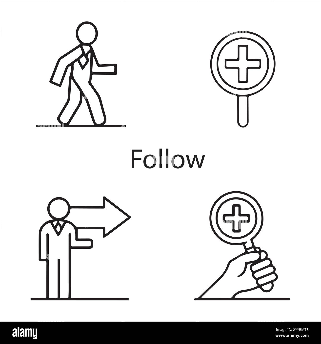 follow icons vector editable eps 10 icons set on a white background ...