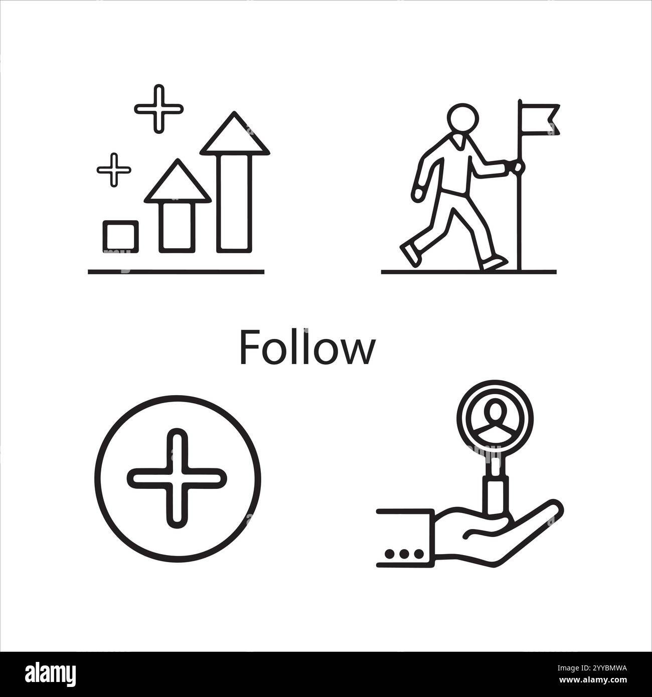 follow icons vector editable eps 10 icons set on a white background ...