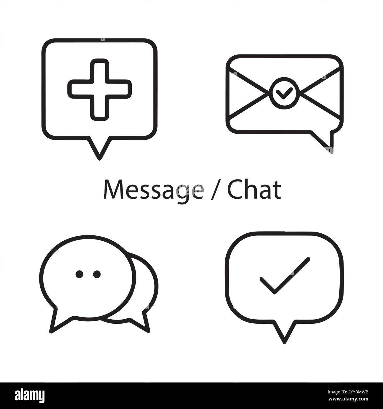 message and chat icons vector editable eps 10 icons set on a white ...