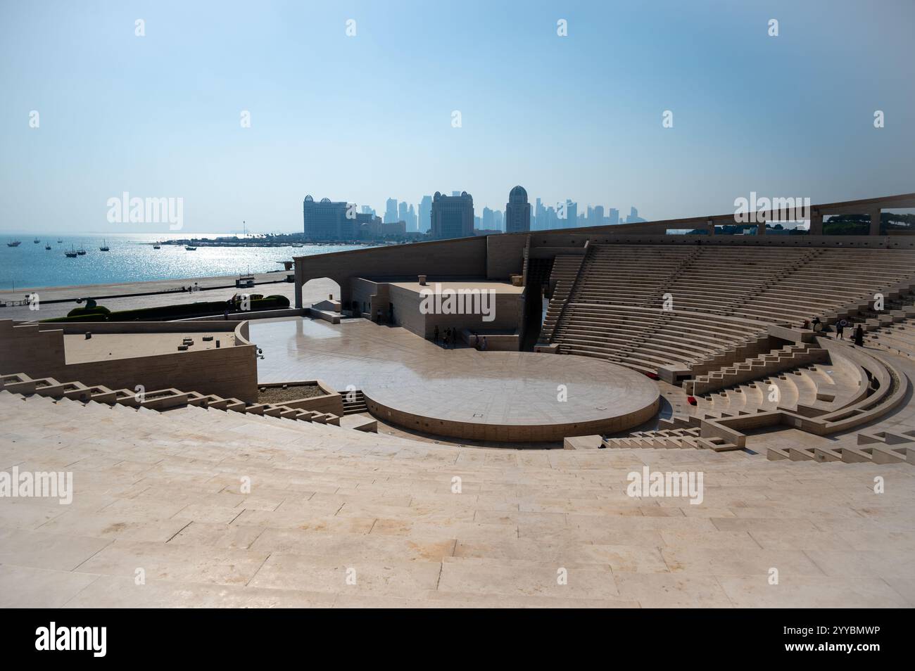 Amphitheatre at the Katara cultural village in Doha, Qatar Stock Photo ...