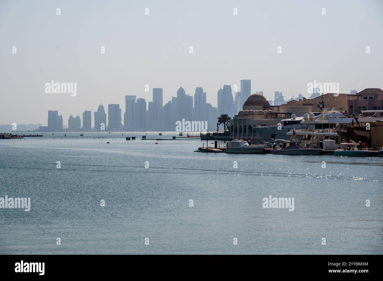 Qatar - Doha city skyline with sea Stock Photo - Alamy