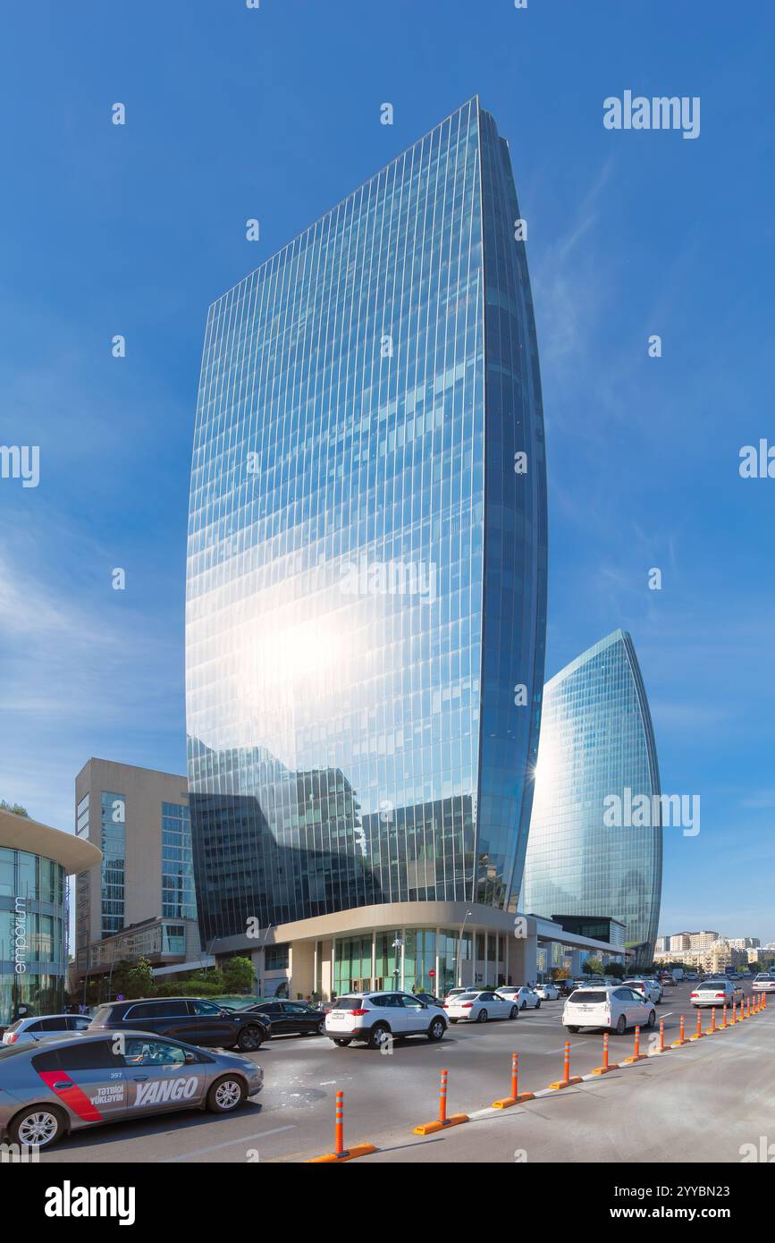 Baku, Azerbaijan - May 10, 2024: The towering glass structures of Port ...