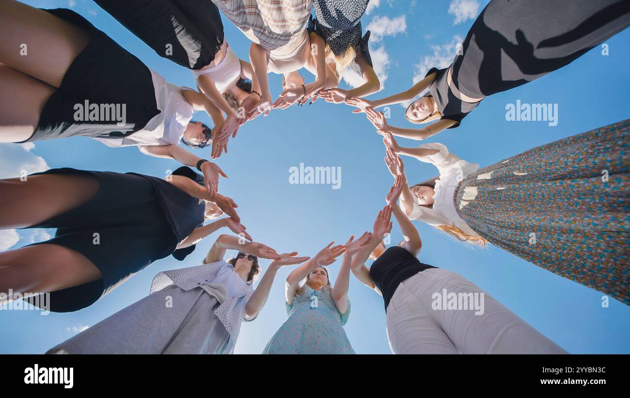 High school students coming together in unity, teamwork, and friendship ...