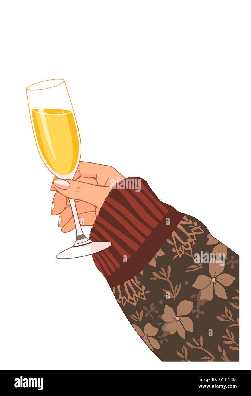 Hands toasting glass wine Stock Vector Images - Alamy