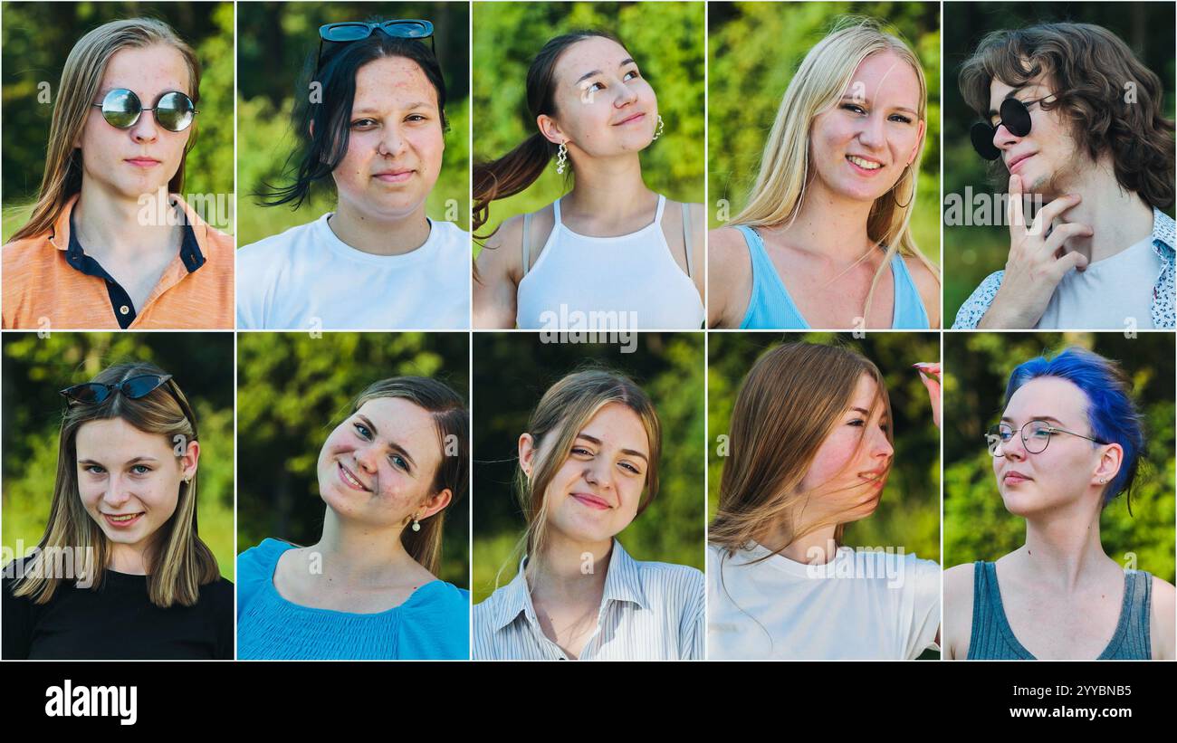 Portrait group ten young people hi-res stock photography and images - Alamy