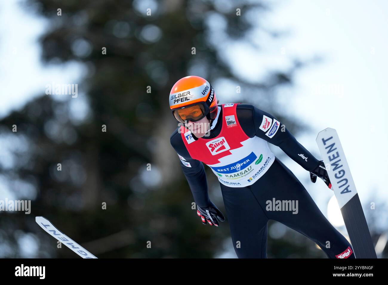 Franz-Josef Rehrl, of Austria, soars through the air during the men's ...