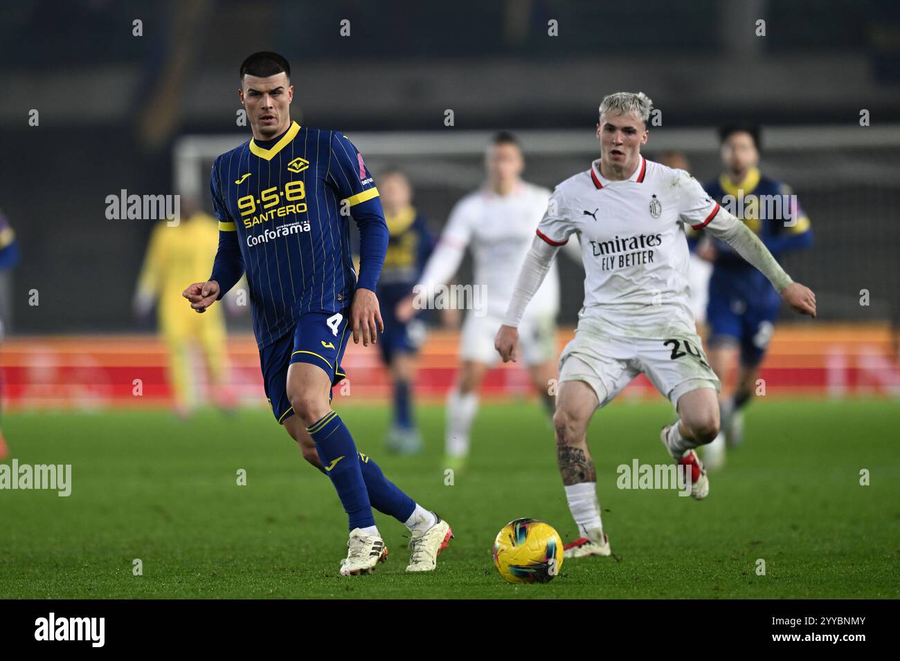 Flavius Daniliuc (Hellas Verona)Alex Jimenez (Milan) during the Italian ...