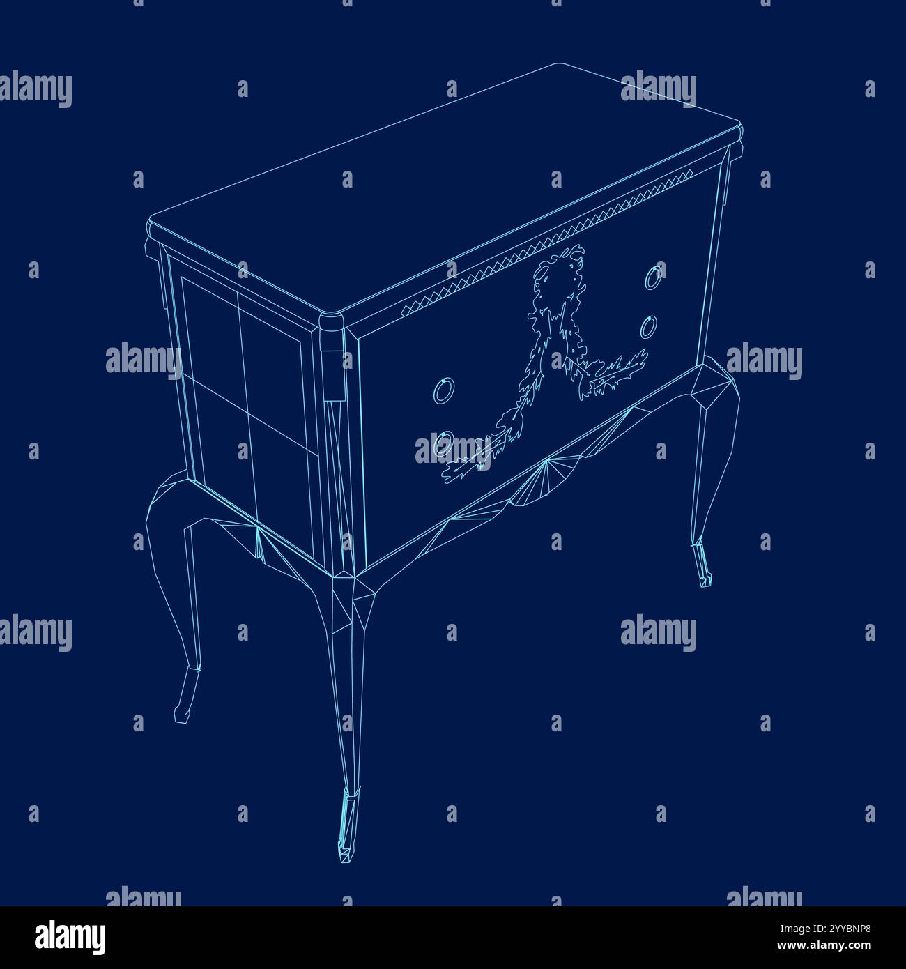 Contour Classic royal ornament table furniture. Vector illustration ...