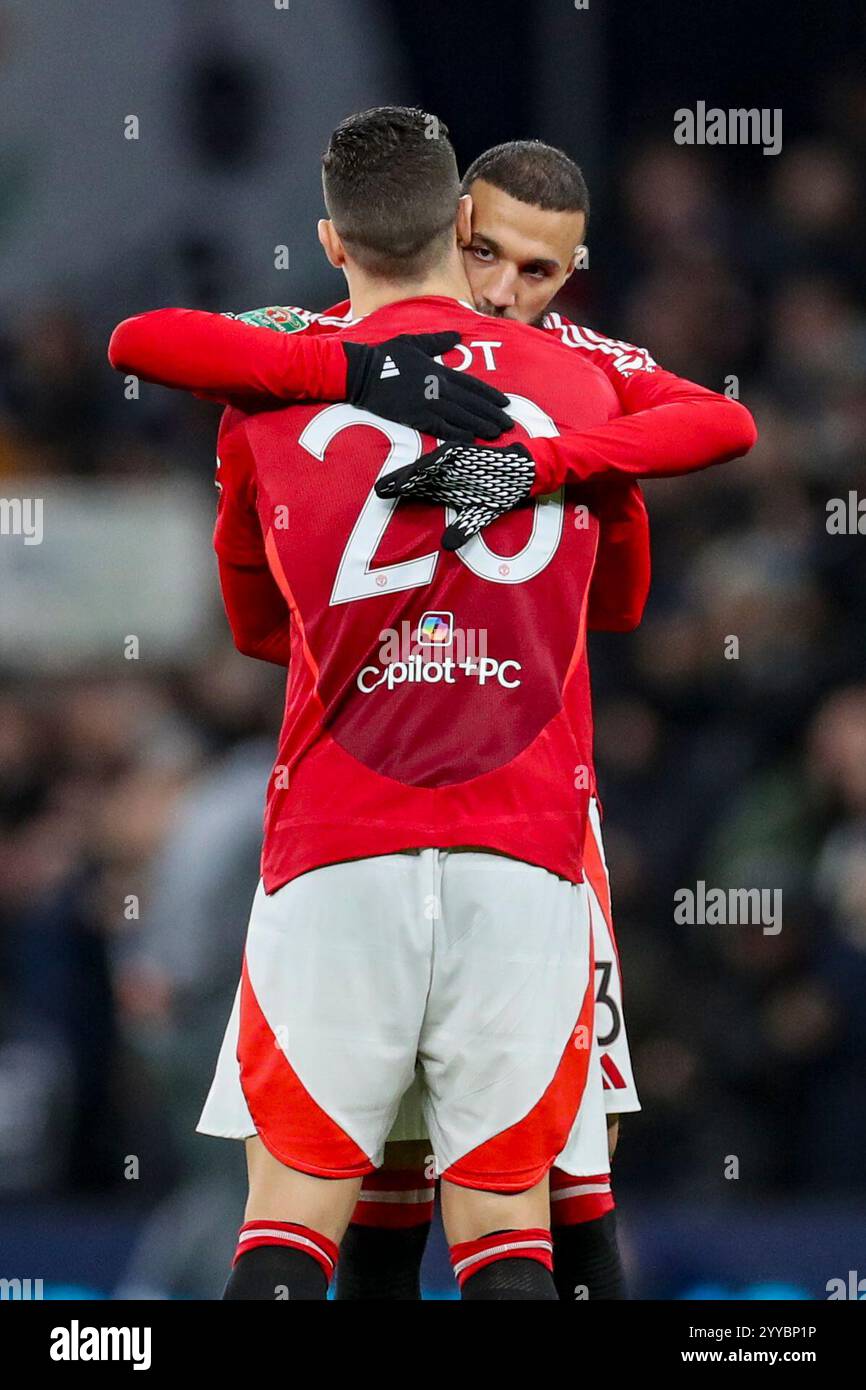 London, UK. 19th Dec, 2024. Manchester United defender Noussair Mazroui ...