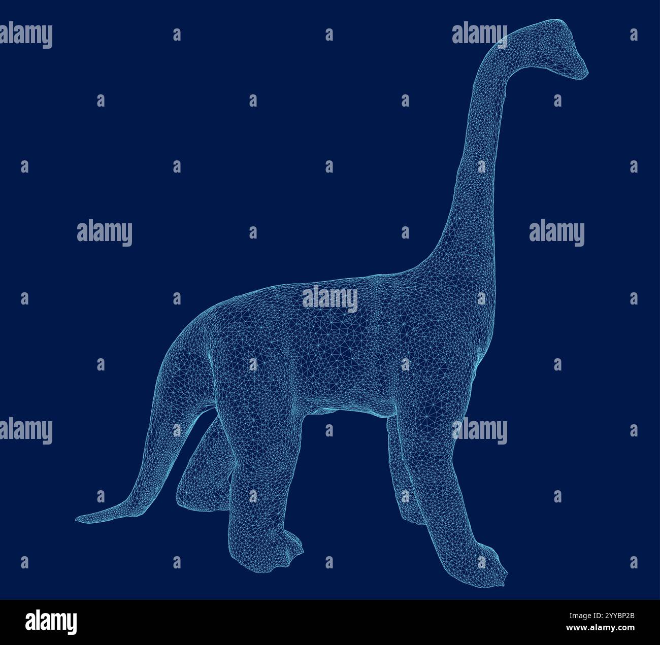 brachiosaurus wireframe. 3D. Vector illustration Stock Vector Image ...