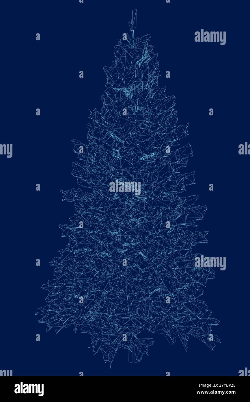 Vector contour Christmas tree without decorations Stock Vector Image ...