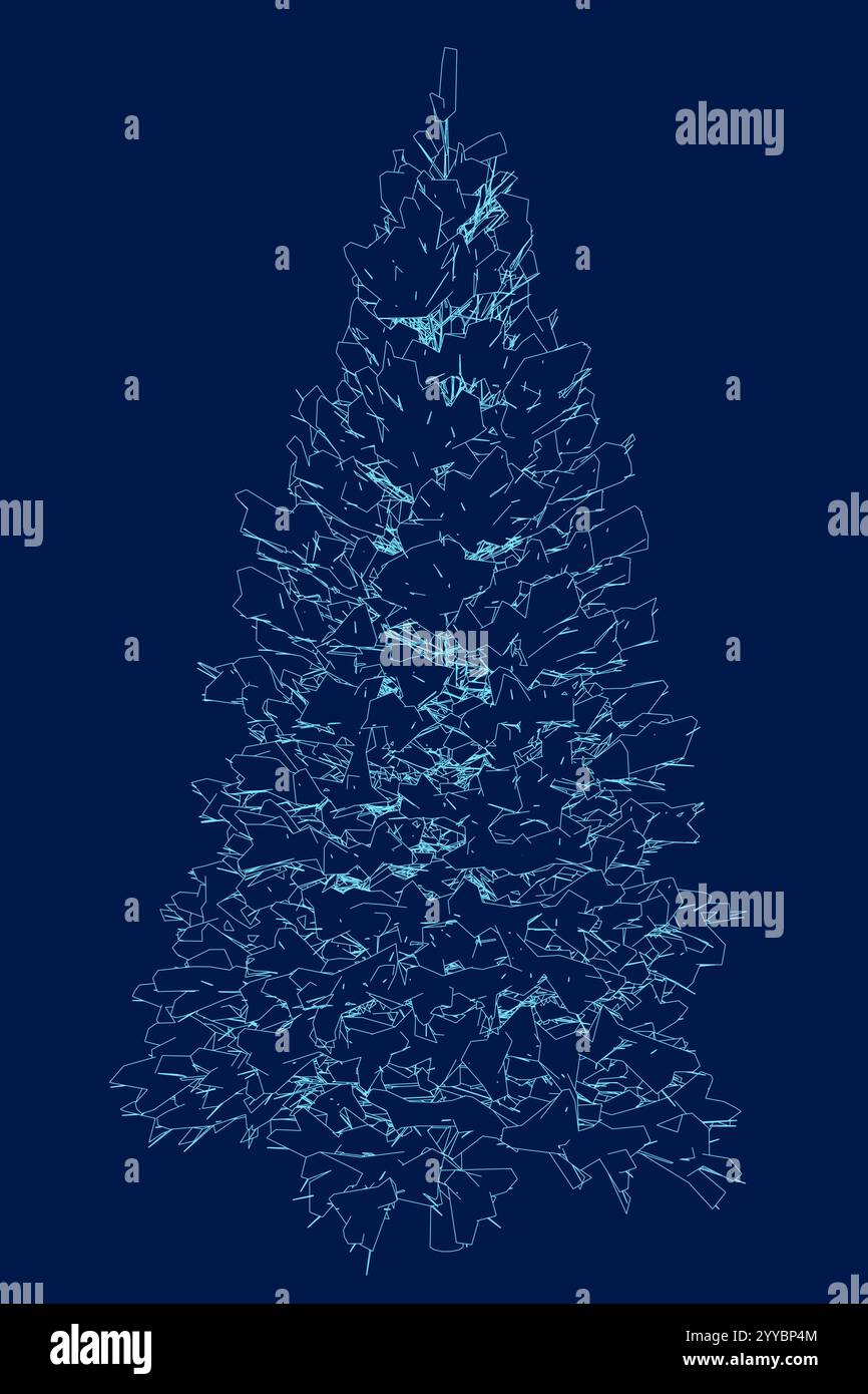 Vector contour Christmas tree without decorations Stock Vector Image ...