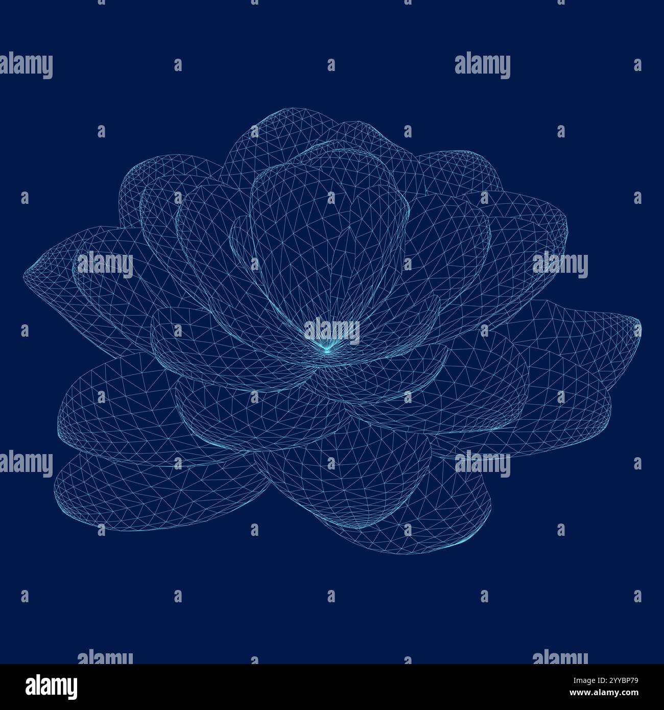 flower wireframe art isolated vector illustration Stock Vector Image ...