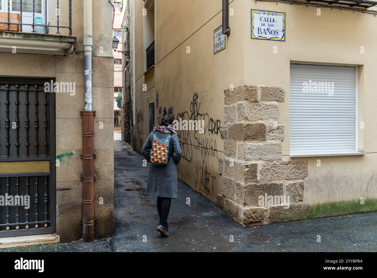 Logrono, La Rioja, Spain. December 21, 2024. Ochavo Street, located in ...
