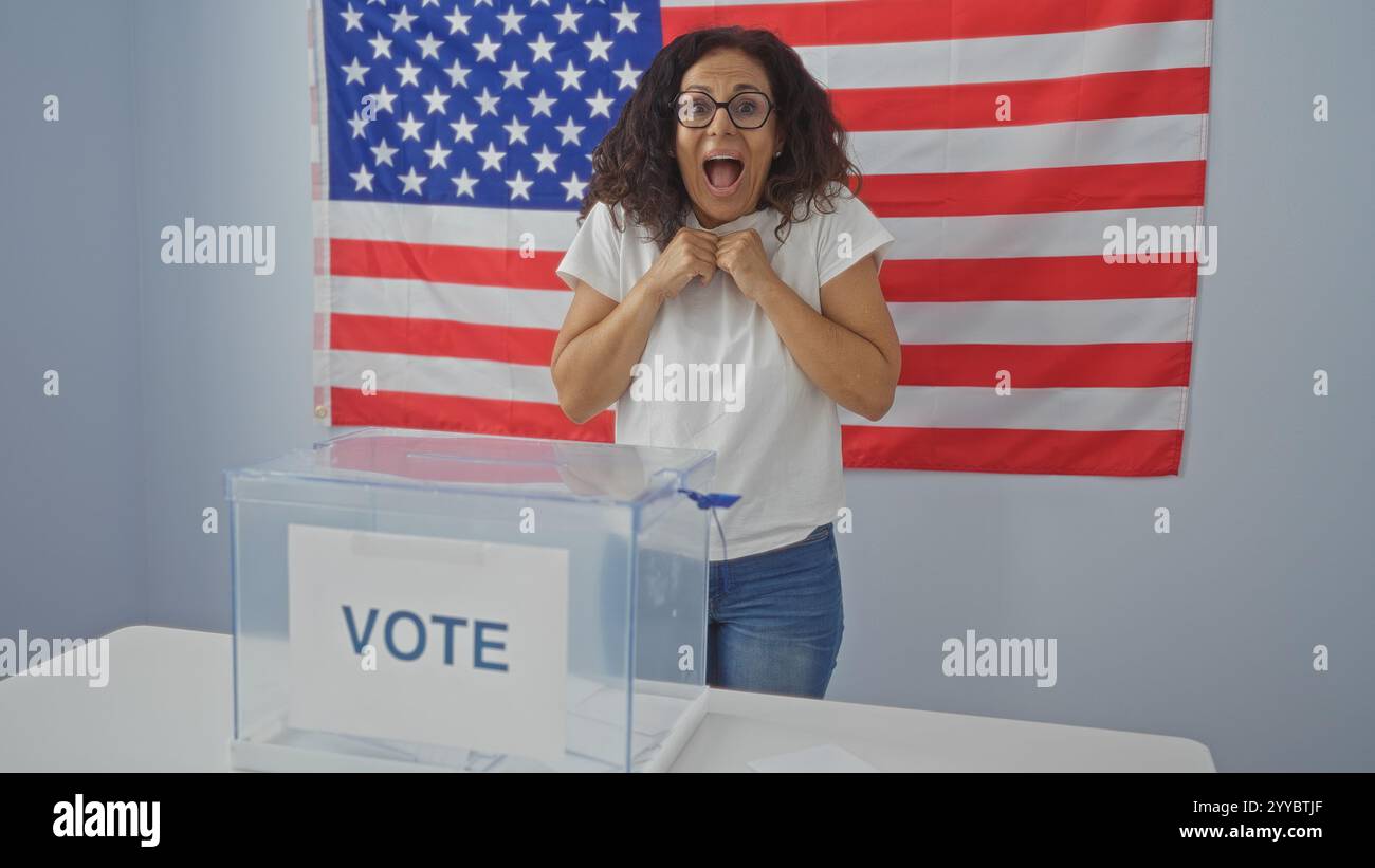 Woman voting in the united states electoral college with an american ...