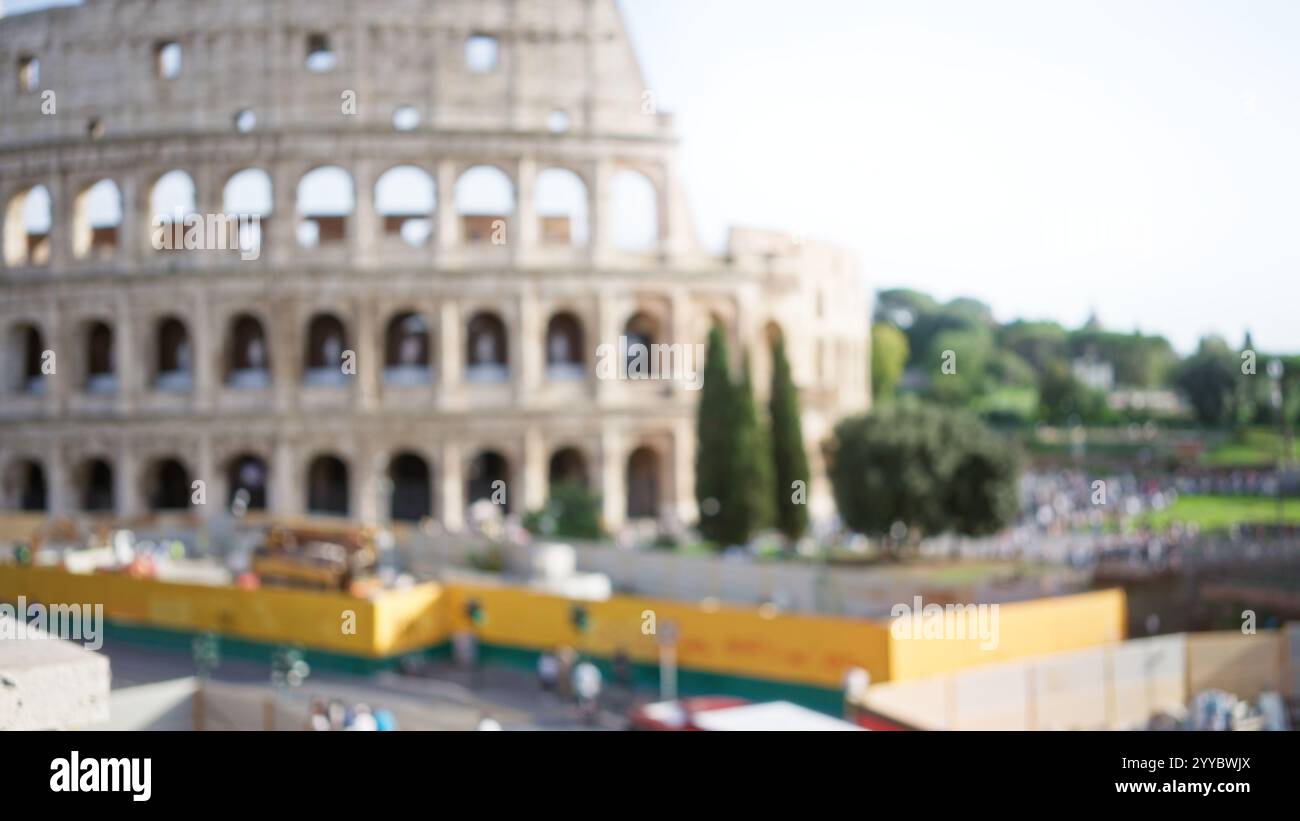 Colosseum in rome captured with a blurred bokeh effect showcasing the ...