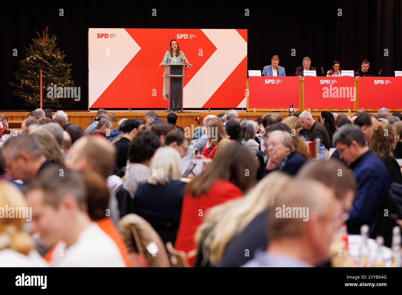 21 December 2024, Hesse, Gießen-Allendorf: Josefine Koebe (SPD), Secretary General of the SPD ...