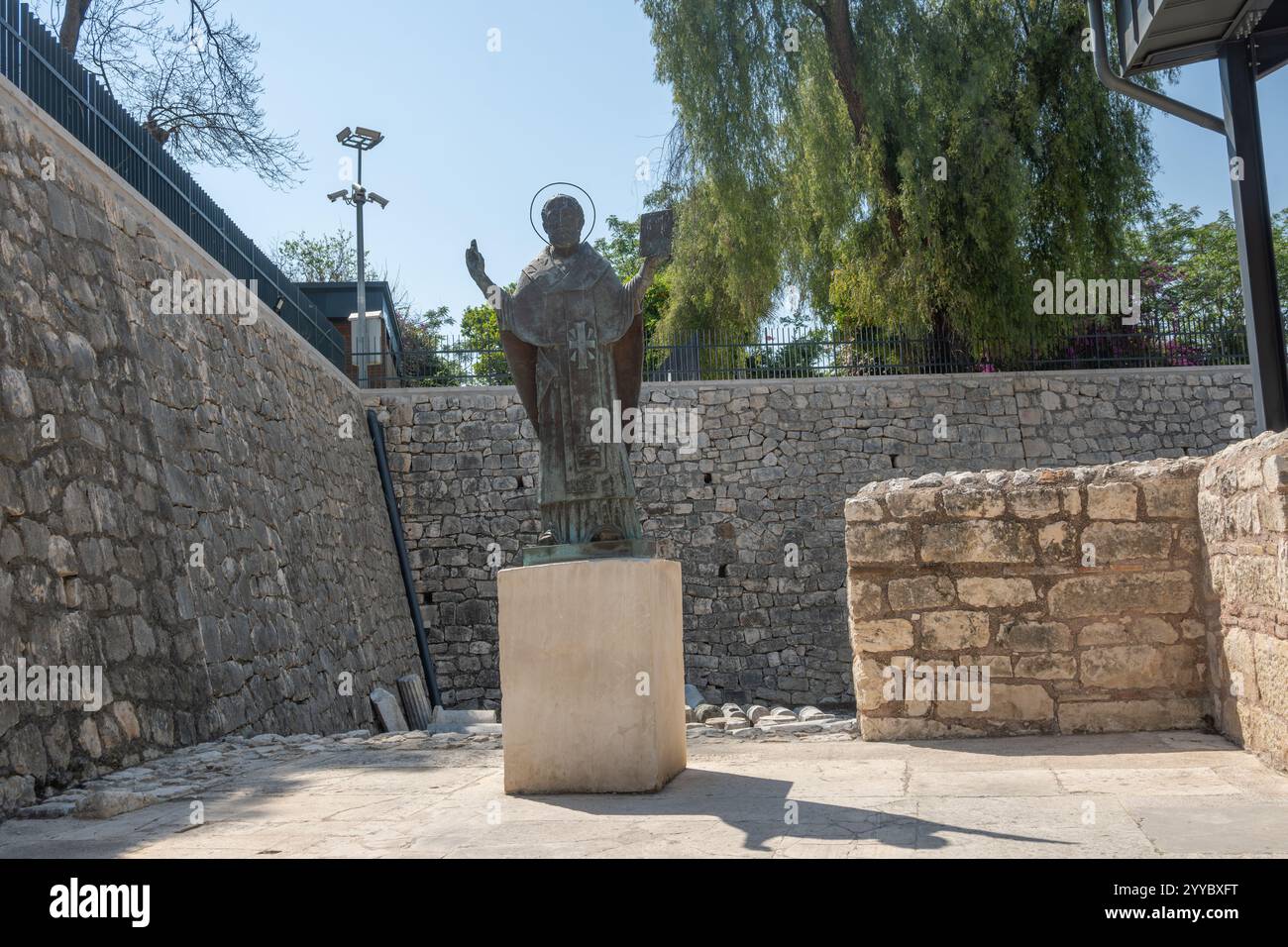 historical statue of santa clauss in myra basilica Stock Photo - Alamy