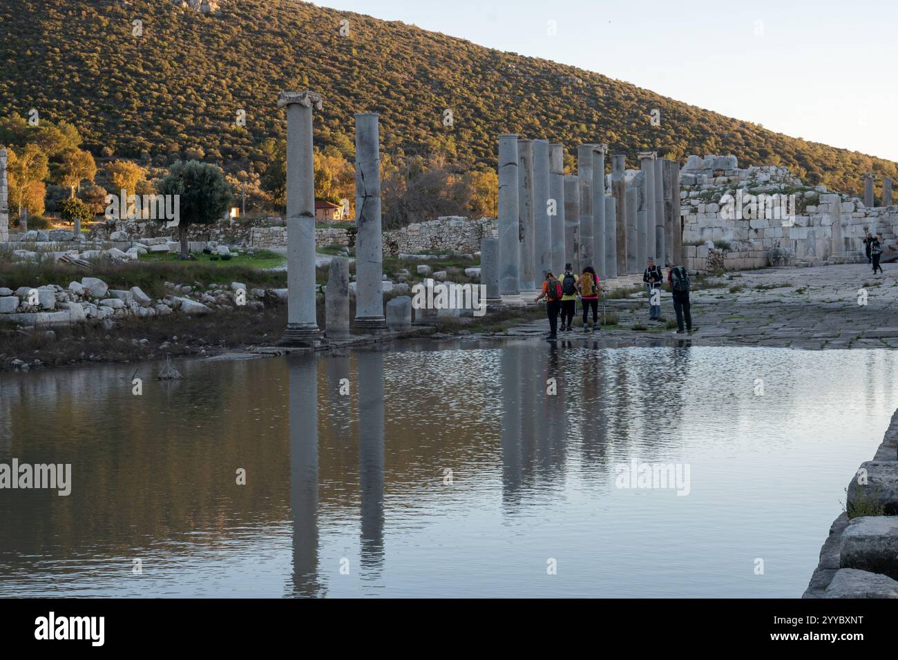 ancient ruins of Patara. The towering columns,ancient patara harbor ...