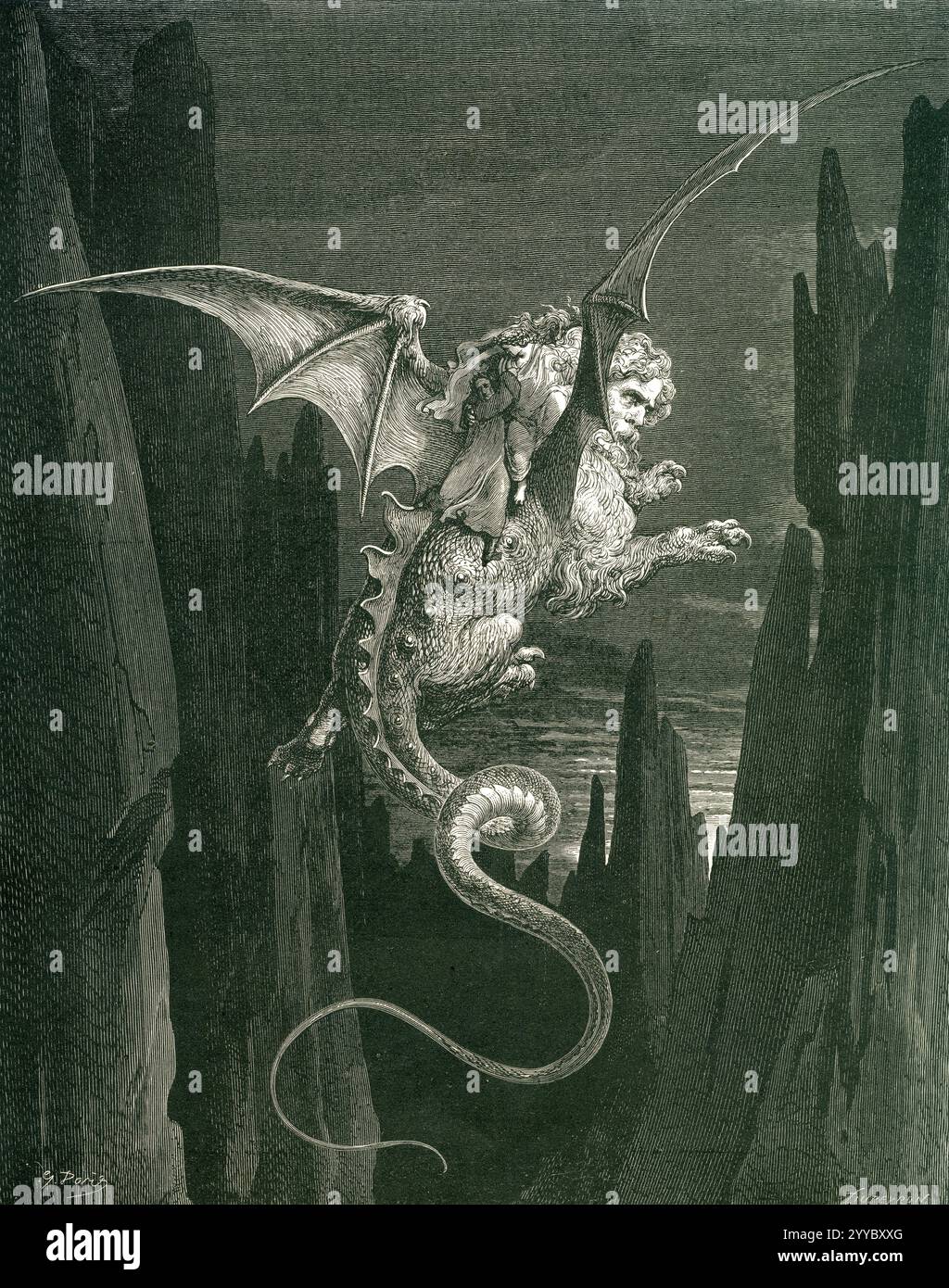 GUSTAVE DORÉ , Geryon: The Winged Guardian of Dante's Inferno Stock ...