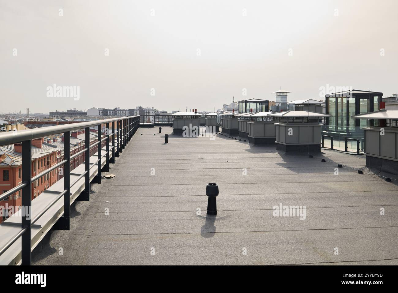 A stunning modern rooftop view showcasing a vibrant cityscape in a ...