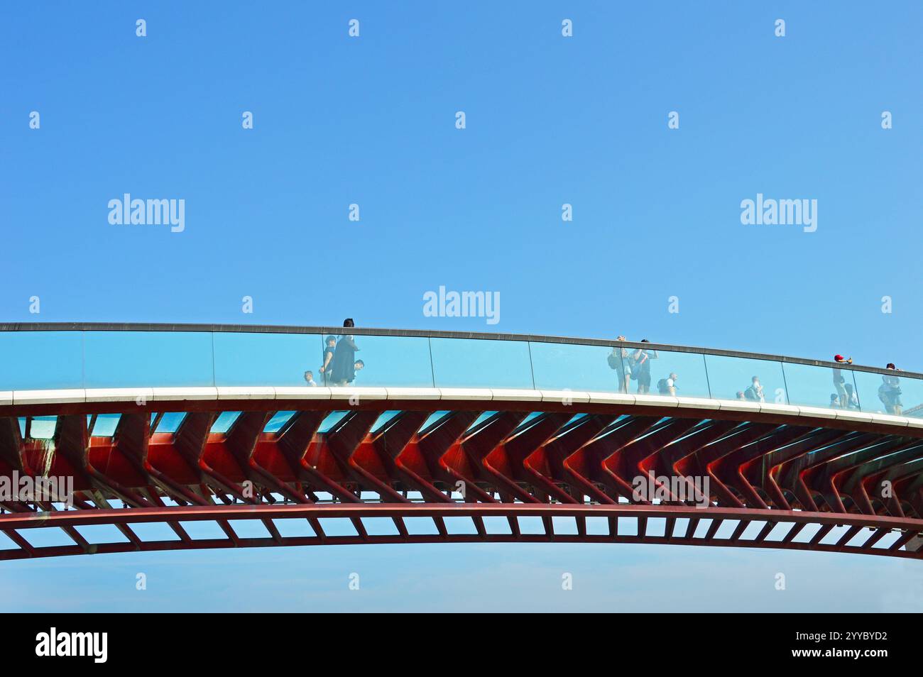 The steel and glass Constitution Bridge in Venice, Italy, July 13, 2024 ...