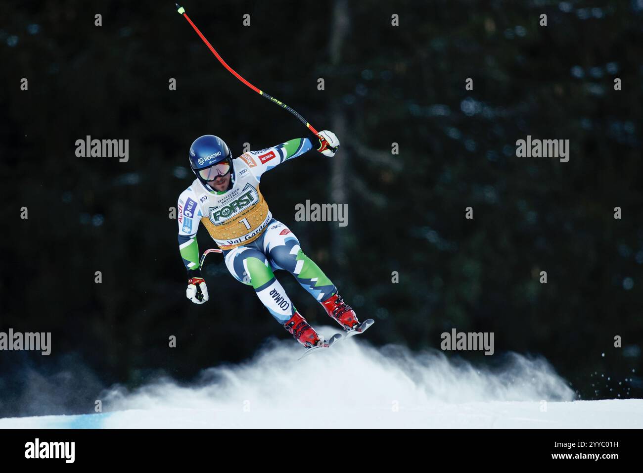 Slovenia's Meta Hrovat speeds down the course during an alpine ski, men ...