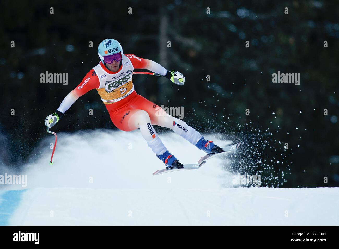 Switzerland's Alexis Monney speeds down the course during an alpine ski ...