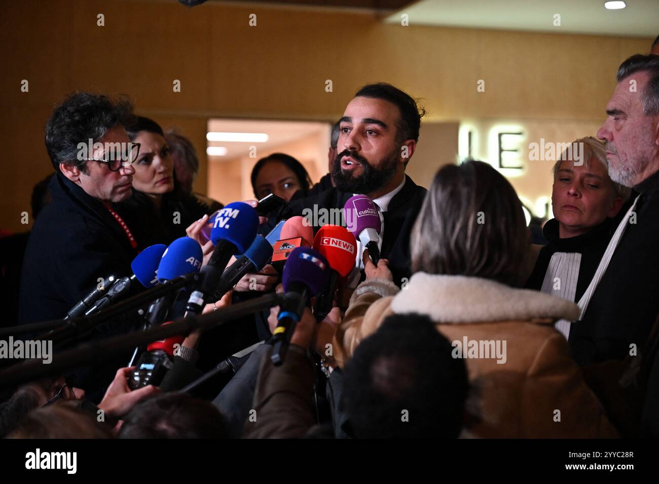 Paris, France. 20th Dec, 2024. Nabil El Ouchikli after the verdict in the Samuel Paty murder ...